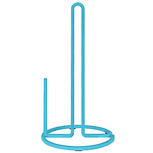 Blue Donuts Square Cast Iron Paper Towel Holder Countertop - Easy One-Handed Tear Paper Towel Holder, Modern Paper Towel Holder, Turquoise Paper Towel Dispenser Countertop