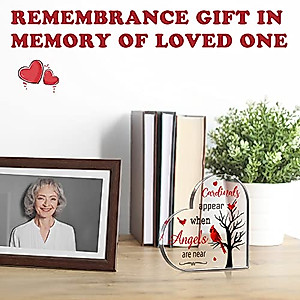 Red Cardinal Sympathy Gift Decor Heart Memorial Gift Crystal Acrylic Bereavement Gift Loss of Loved One Table Centerpieces Remembrance Christmas Decor Condolence Gift for Loss of Mother