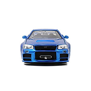 Jada Toys Fast & Furious 1:24 Brian's 2002 Nissan Skyline GT-R R34 a Die-cast Car, Toys for Kids and Adults, Blue (97173)