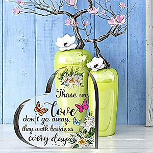 Blulu Crystal Glass Heart Memorial Gift Memorial Bereavement Gift Sympathy Condolence Gift Sympathy Table Decorations for Loss of Loved One Table Centerpieces Remembrance (Romantic, 4 x 4 Inches)