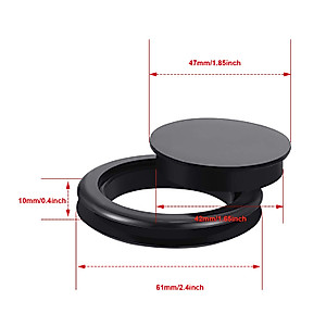 Maitys 4 Pieces Silicone Patio Table Umbrella Hole Ring Plug and Cap Set for Glass Outdoors Patio Table Deck Yard, 2 Inch (Black)