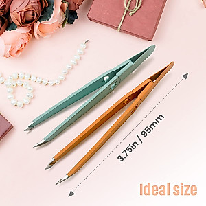 Slant Tip Eyebrow Tweezers, Houdian 1 Pack Stainless Steel Hair Removal Makeup Tool for Women & Men (Orange)