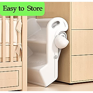 VEMJO Folding Step Stools for Kids Boys and Girls Adjustable Toddler Step Stool for Bathroom Sink 2 Step Ladder Toilet Foldable Step Stool with Handles and Non-Slip Pads (White Colour)