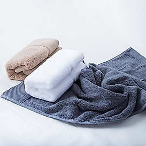 sense gnosis Hand Towel Set of 3 Premium 100% Cotton Ultra Soft Highly Absorbent Decorative Hand Towels for Bathroom Home Hotel Spa 13 X 29 Inch (White, Khaki, Grey)