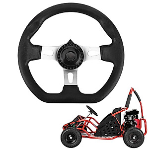 Acouto 270mm -Kart Steering Wheel with, Steering Wheel for -Kart Racing Cart Accessory