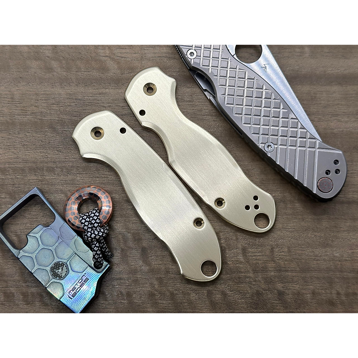 Brushed BRASS Scales for Spyderco Para 3
