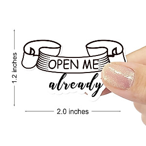 Open Me Already Stickers,Thank You Stickers,Handmade Stickers,Small Shop Stickers,Envelopes Stickers for Small Business, Online Retailers,Handmade Goods,500 Labels Per Roll-Black White