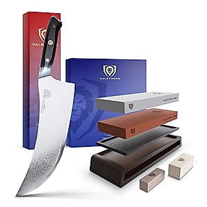 The Shogun Series 9" 'Raptor' Meat Cleaver Bundled with The Dalstrong Premium Whetstone Kit