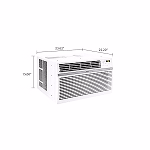 LG 12,000 BTU Window Air Conditioner, 115V, Cools 550 Sq.Ft. for Bedroom, Living Room, Apartment, Quiet Operation, Electronic Control with Remote, 3 Cooling & Fan Speeds, Auto Restart, White