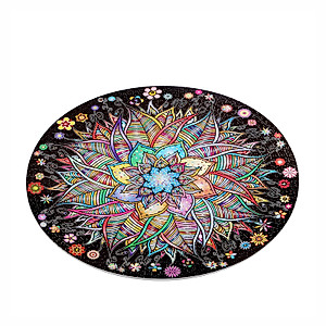 Bgraamiens Puzzle-Flower Whisper-1000 Pieces Round Puzzle Color Challenge Jigsaw Puzzles for Adults and Kids