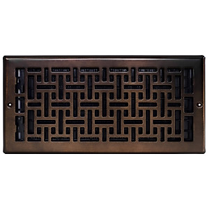 Decor Grates AJL614W-RB Oriental Wall Register, 6x14 Inches, Rubbed Bronze Finish