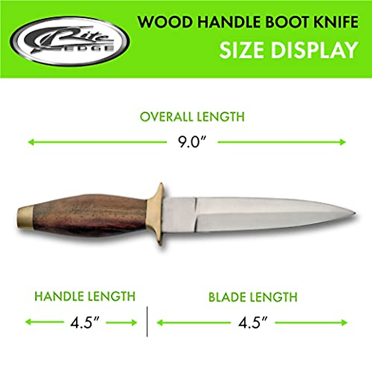SZCO Supplies Wood Handle Boot Knife