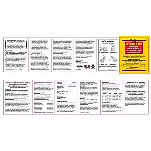PetWealth Bundle containing Durvet Ivermectin Pour-On Dewormer for Cattle (250 mL) 2Pack and PetWealth Drench Chart