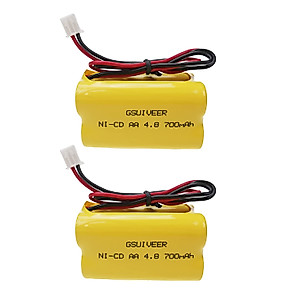 GSUIVEER BL93NC487 BL93NC484 BAA48R Ni-Cd 4.8V 700mAh Exit Sign Emergency Light Battery Replacement (2 Pack)