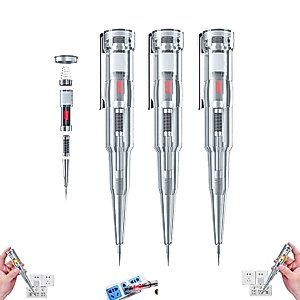 Responsive Electrical Tester Pen, Non Contact Voltage Tester Pen, Electrical Testers and Voltage Detector AC and DC Tester Pen, for Live and Null Wire Judgment (3pc)