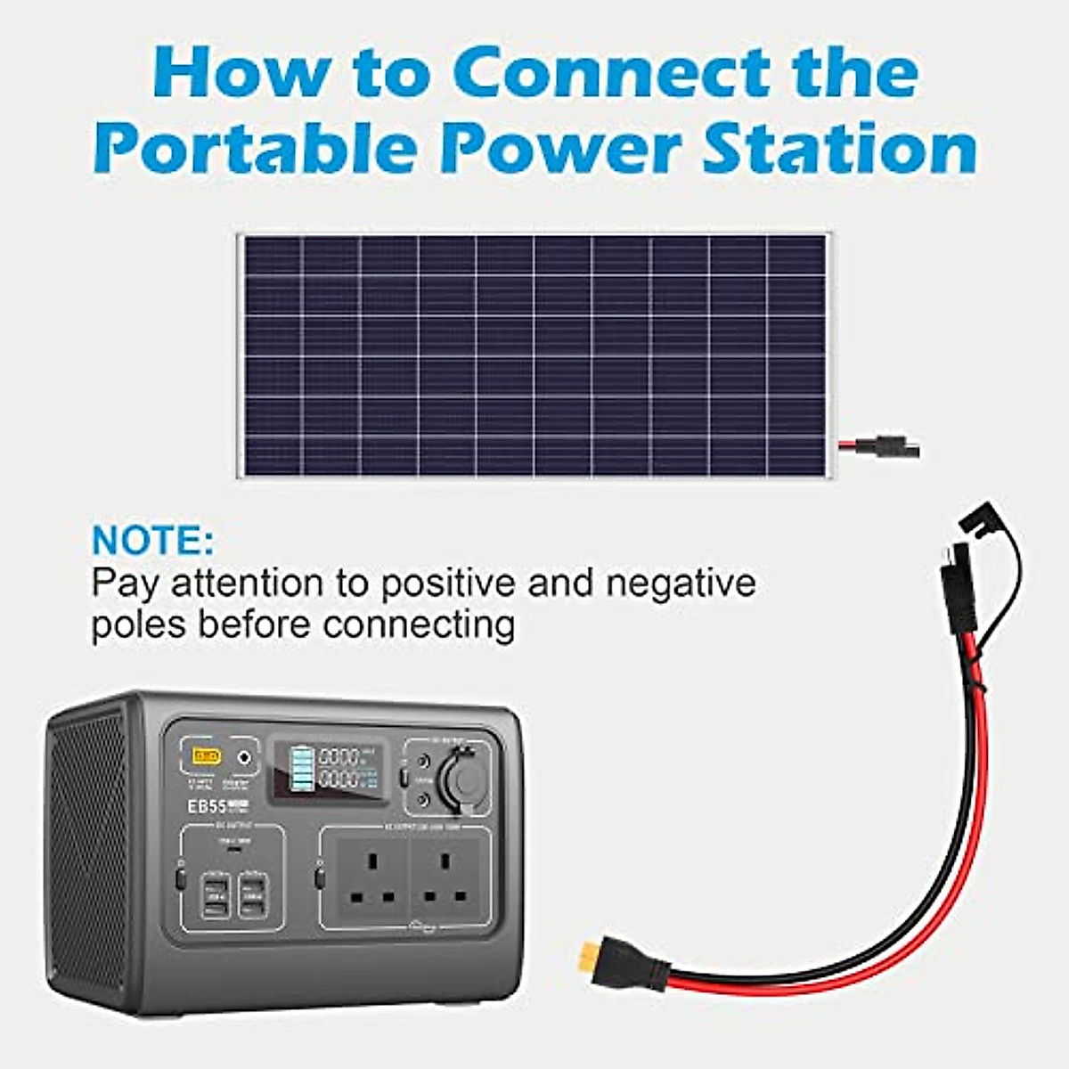 PAEKQ 10AWG SAE Connector to XT60 Female Adapter Connect Solar Panel 3FT XT60 Connector to SAE Connector Extension Cable for Lipo Battery and Delta Portable Power Station RV Solar Generator(3Feet)