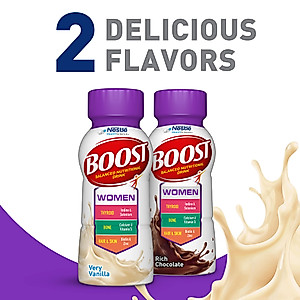 BOOST Women Balanced Nutritional Drink, Very Vanilla, 8 fl oz (Pack of 24)