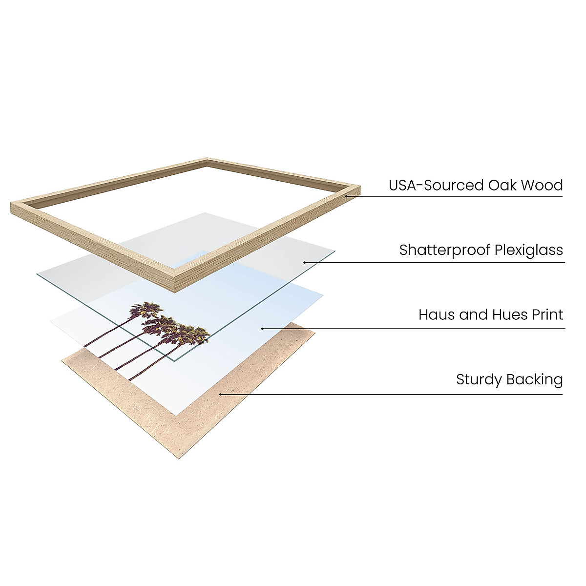 HAUS AND HUES Beach Wall Art Prints - Set of 4 Ocean Beach Decor Art Prints, Nautical Themed Beach Wall Decor and Decorations for Home Beach Art Prints and Beach Decor for Bedroom (Beige Frame, 8x10)