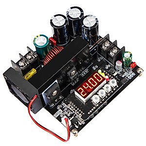 DROK DC Boost Converter 900W, 8-60V to 10-120V 15A Step Up Converter Adjustable Voltage Regulator Output 48V 24V 12V Power Supply with LED Display Cooling Fan