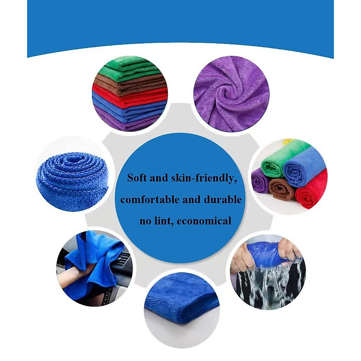 CHEYUAN Microfiber Towels for Cars，Car Drying Wash Detailing Buffing Polishing Towel with Plush Edgeless Microfiber Cloth for Cars Polishing Washing and Detailing (15.7x23.6 in. Pack of 5)