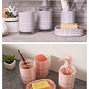 Acrylic Mouthwash Cup Toothbrush Holder Tooth Cup Soap Dish Soap Dish (Color : White, Size : 4 Piece Set)