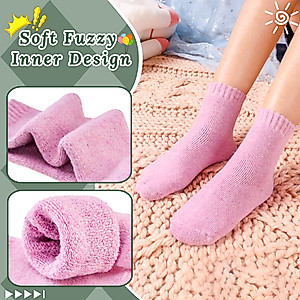 DoSmart Children's Winter Warm Wool Solid Color Socks Kids Boy Girls Thermal Crew Socks 6 Pairs(Solid Color,4-7 Years)
