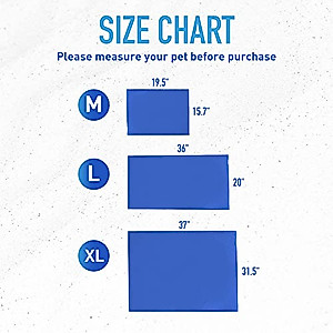 Chillz Dog Cooling Mat, Large - Pressure Activated Pet Cooling Mat for Dogs - No Water or Refrigeration Needed - Non-Toxic Gel Cooling Pad, Ideal for Home, Travel and Crates - 36 x 20 Inches