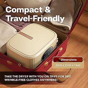 LTVo Portable Clothes Dryer - Upgraded 2.0 Portable Dryer for Apartment, RV, Travel- Easy to Use Mini Dryer with Dryer Bag for Underwear, Baby Clothes,Delicate Garments