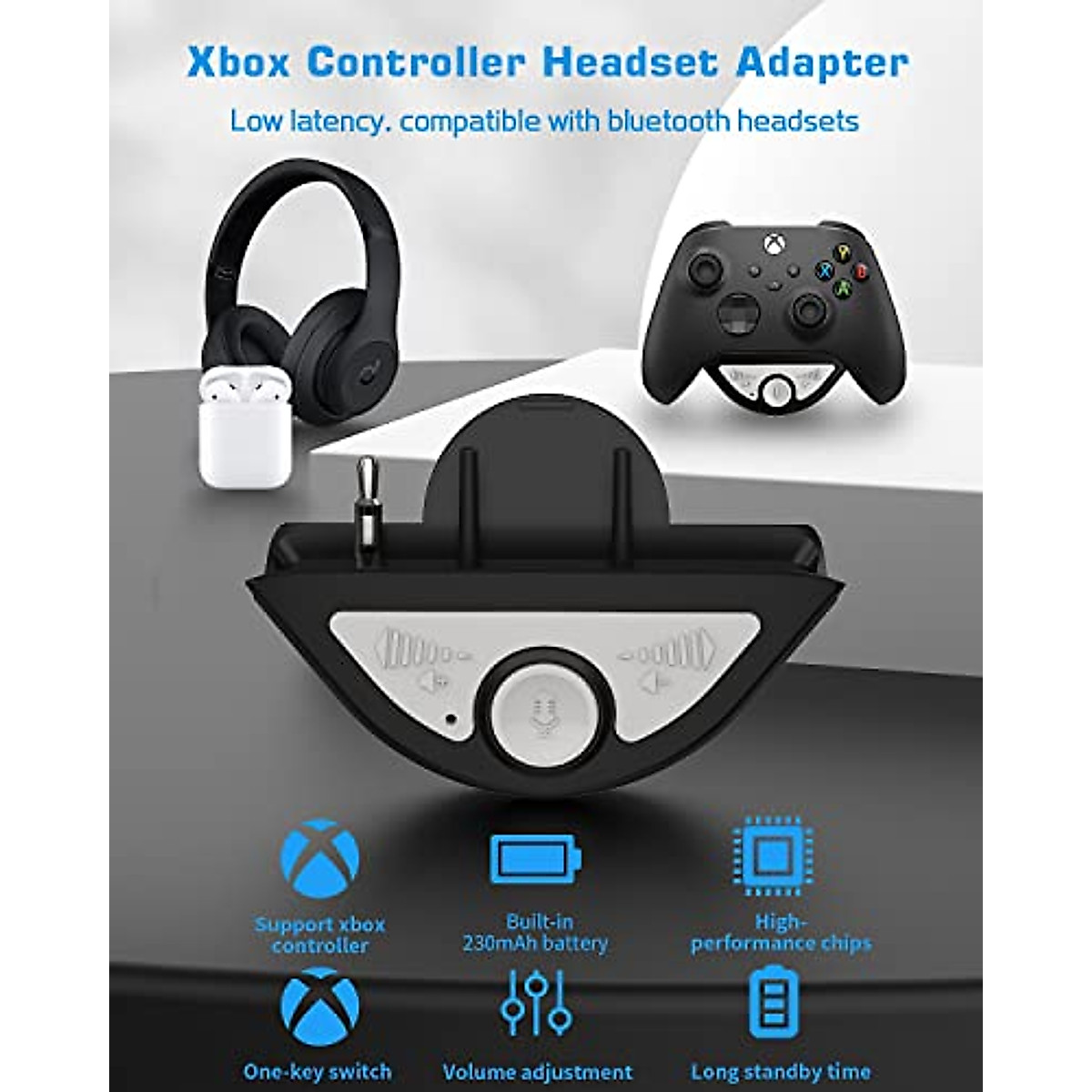 OLCLSS Bluetooth Headset Adapter for Xbox Controller, Xbox One Headset Adapter, Xbox Mic Adapter for Xbox One/One S/X/Elite 1/ Elite2/ Series S/X Controller