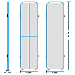 Mecalm Air Gymnastics Tumbling Mat 16FT Gymnastics Air Mat 4 inchs Thickness Gymnastics Mats for Tumbling with Electric Air Pump for Home/Gym/Yoga/Training/Cheerleading/Outdoor/Beach/Park