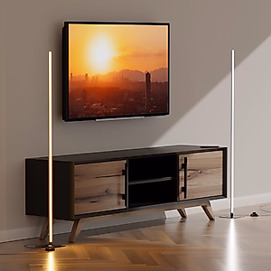 Sprink Set of Two Minimalist Floor Lamp, Corner Floor Lamp, 55 Inches Tall, 3 Color Temperature 3000K to 6000K. Corner Led Light with Remote Control