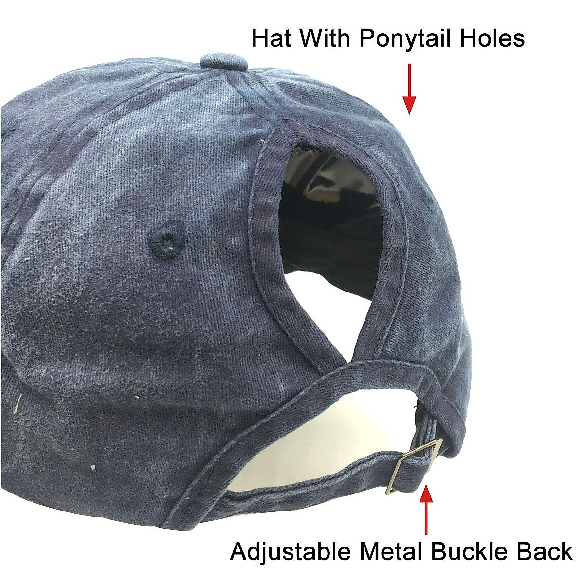 Waldeal Dog Mom Ponytail Hat, Gifts for Dog Lovers, Adjustable Embroidered Messy Bun Ponycap Navy