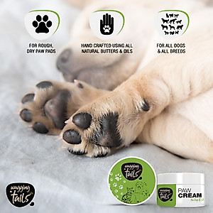Wagging Tails Paw Cream 1.76 fl oz for Pets | Daily Use for Smoothing Damaged Skin | Heals, Repairs & Moisturizes Cracked Paw Soother Balm, Elbows & Dry, Itchy Snout of Dogs, Cats, and Puppies