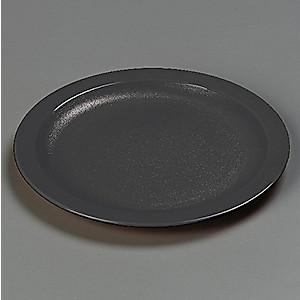 Carlisle FoodService Products PCD20903 Polycarbonate Narrow Rim Plate, 9" Dia. x 21/32" Dp., Black (Case of 48)