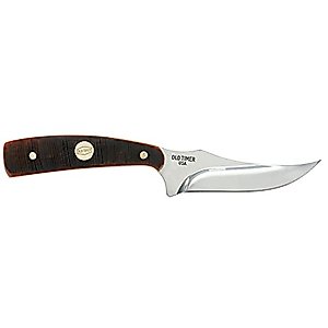 Old Timer Generational USA Series 152OTG Sharpfinger Fixed Blade Knife with Stainless Steel Clip Point Skinner Blade, Bone Handle, and Made in USA for Hunting, Skinning, Field Dressing and Outdoors
