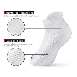 Wonder Young Mens Ankle Athletic Socks Cotton Mesh Cushioned Running Low Cut Tab Socks 6 Pairs