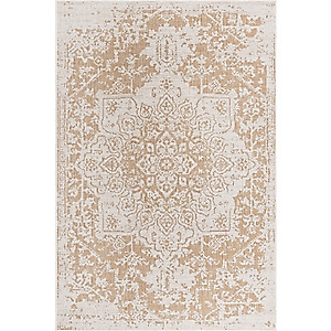 Rugs.com Jill Zarin Outdoor Collection Rug – 6' x 9' Blue Flatweave Rug Perfect for Bedrooms, Dining Rooms, Living Rooms