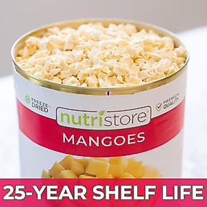 Nutristore Freeze Dried Mangoes | #10 Can Fruit | Perfect Healthy Snack | Emergency Survival Bulk Fruit Food Storage | Amazing Taste & Quality | 25 Year Shelf Life