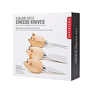 Kikkerland Mouse Cheese Knives, Set of 3