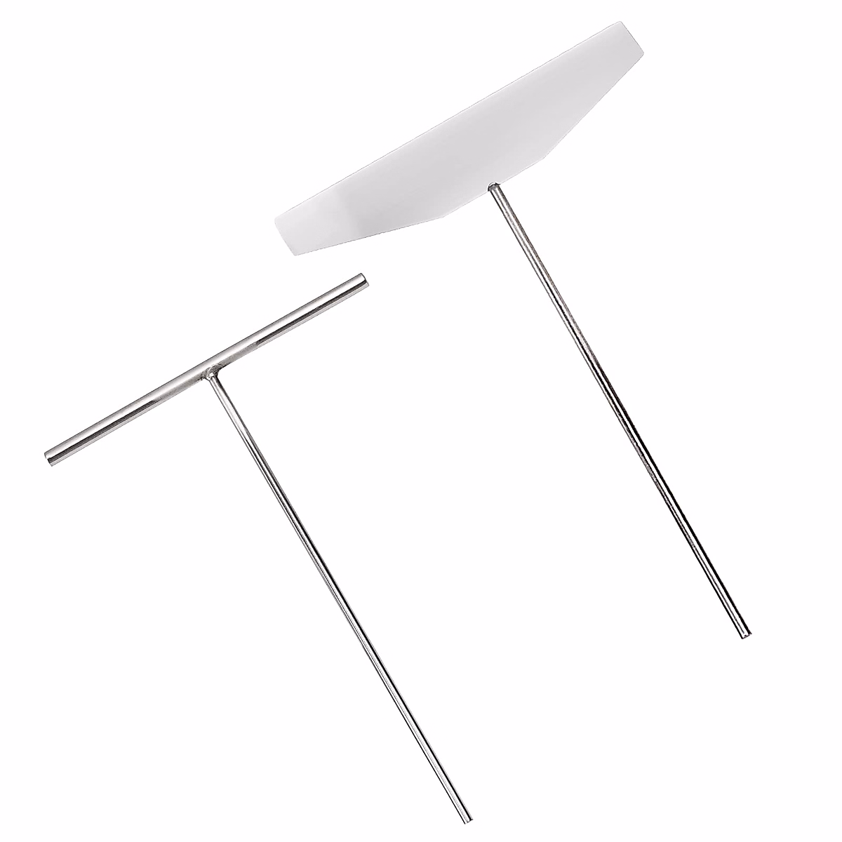 Lilithye Crepe Spreader and Spatula Kit Stainless Steel Crepe Batter Spreader Tool Metal 7 Inch T Shape Crepe Maker(2Pcs Large)