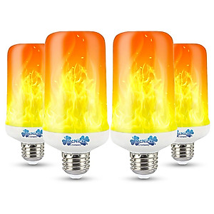 MCNICK & COMPANY Flame Light Bulbs - LED Flickering Bulbs (4 Pack) - Flicker Flame Light Bulbs That Look Like Gas Lanthern - Light Bulbs That Look Like Flames