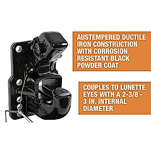 Buyers Products PH55 50 Ton Air Compensated Pintle Hook, 10-Hole Mount