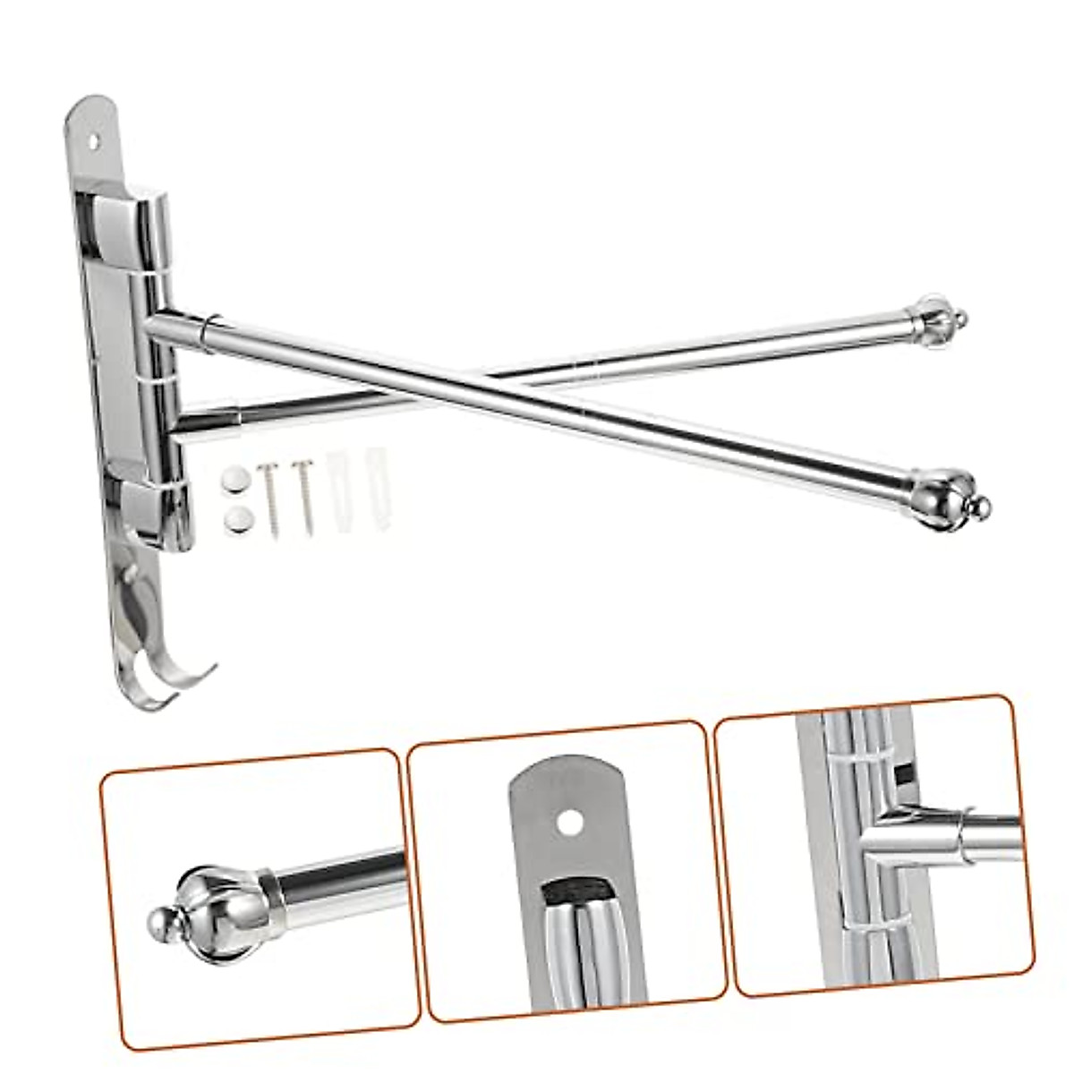 Cabilock 4pcs Rotating Towel Rail Hook Hanger Wall Mounted Clothing Rack Metal Coat Hanger Shower Mat Rod Rotation Towel Hanger Bathroom Metal Towel Bar Swivel Towel Bar Swivel Towel Rack