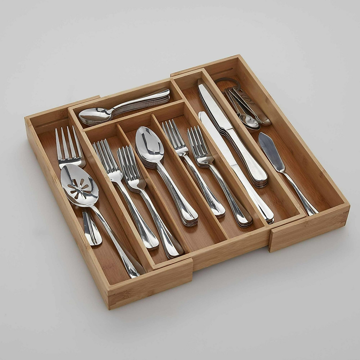 Copco Flatware Expandable Bamboo Drawer Organizer