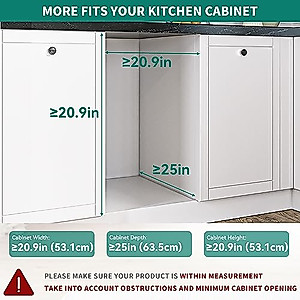 YITAHOME Double 27 Quart Pull-Out Trash Can with Soft-Close Slides, Sliding Under Mount Kitchen Waste Garbage Container for 20.9" W x 25" D x 20.9" H Minimum Cabinets, Gray