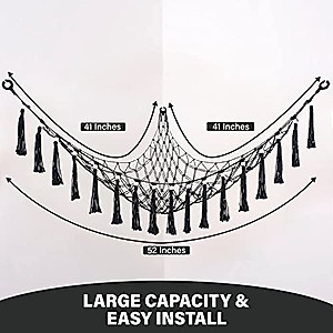 IYOG Stuffed Animal Net or Hammock (41inx41inx52in) - Stuffed Animal Holder - Stuffed Animal Storage -Toy Hammock for Stuffed Animals -Stuffed Animal Hammock(Black)