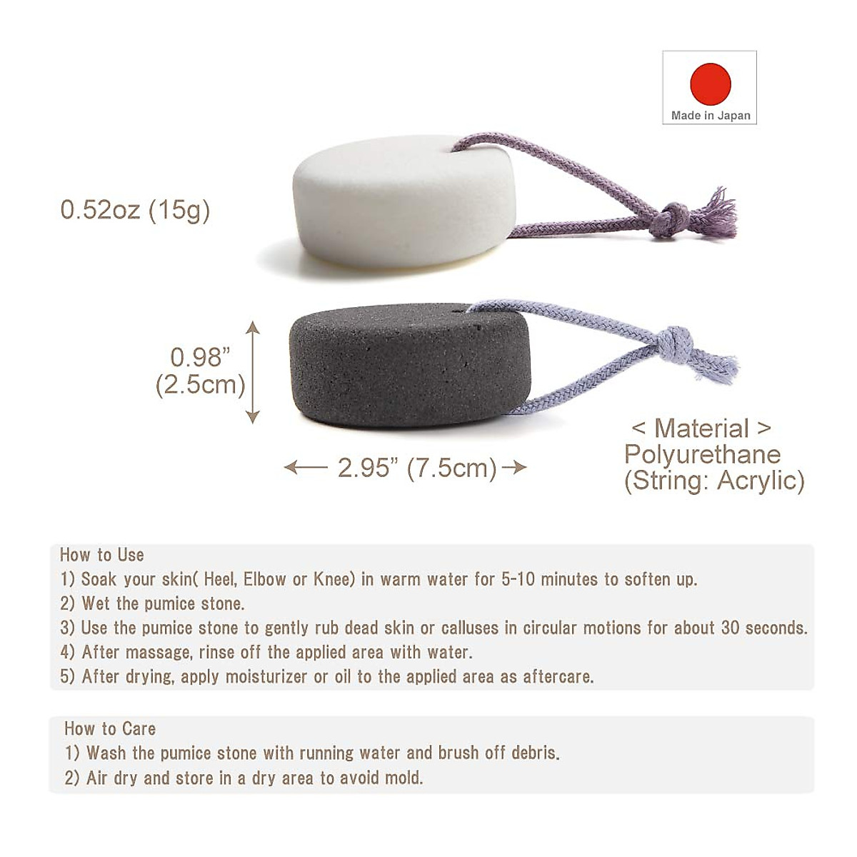 Pumice Stone for Feet, Body, Hands [Made in Japan] Silk or Charcoal Plus Hyaluronic Acid Essence Blended for Extra Fine Smooth Finish, Soft Foot Pumice Scrubber (2 pcs Set (Charcoal and Silk))