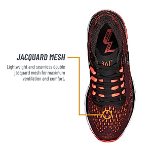 361 Women's Strata 3 Running Shoe (9 M, Black/Hazard)