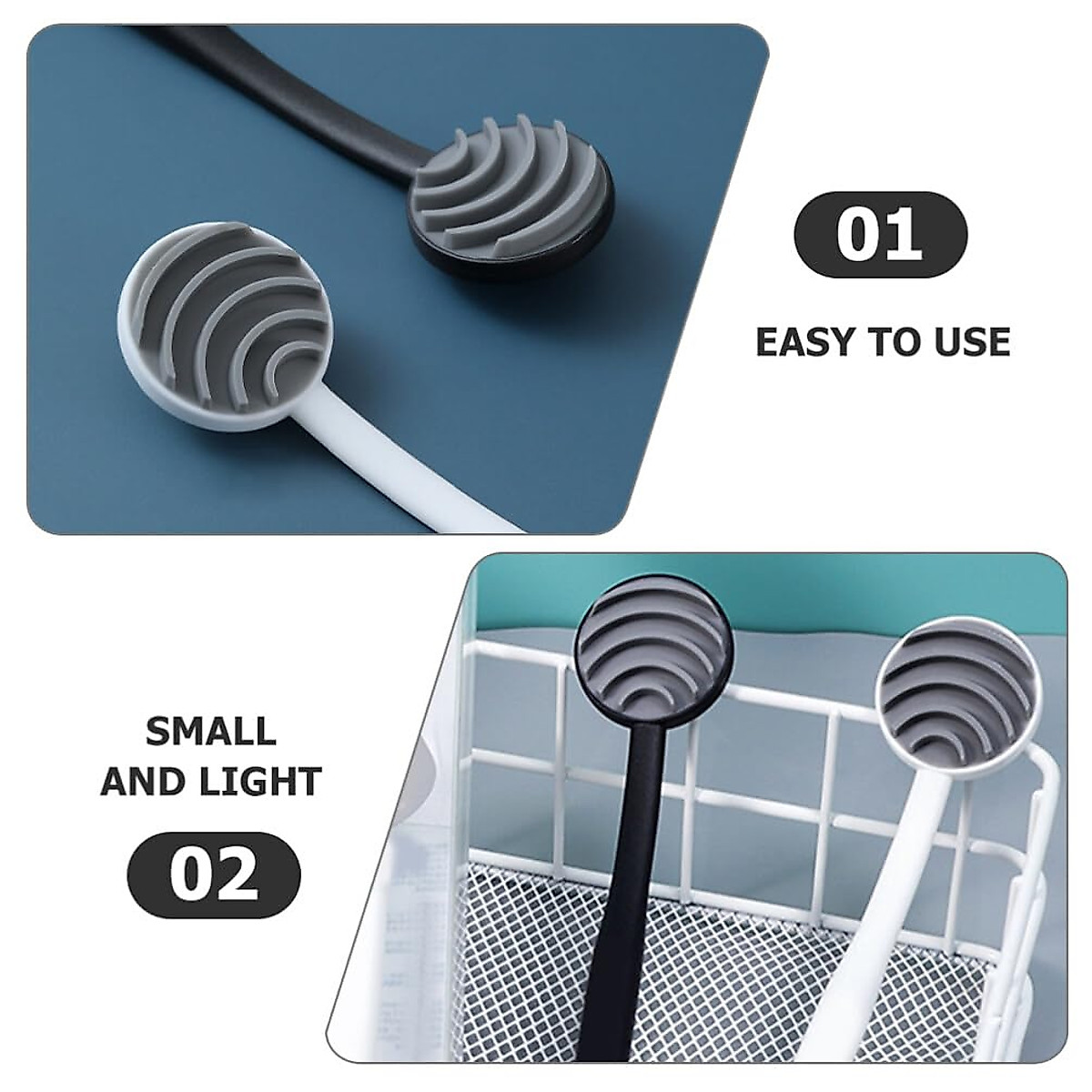 VILLCASE 5pcs cleaning brush tool scraper silicone spatula cleaners coating scrubber clean brush plastic portable brush