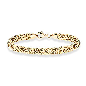 Miabella Italian 18K Gold Over Sterling Silver Byzantine Bracelet for Women, Handmade in Italy (Length 8 Inches)
